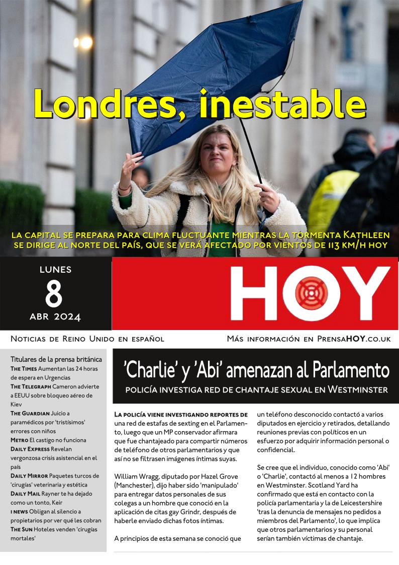 ‘Charlie’ y ‘Abi’ chantajean sexualmente al Parlamento – HOY
